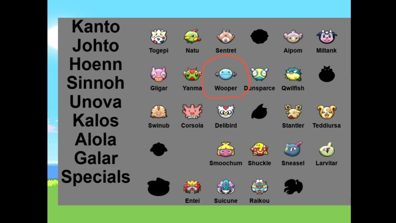 How to get Wooper in pokemon Advanced roblox - YouTube