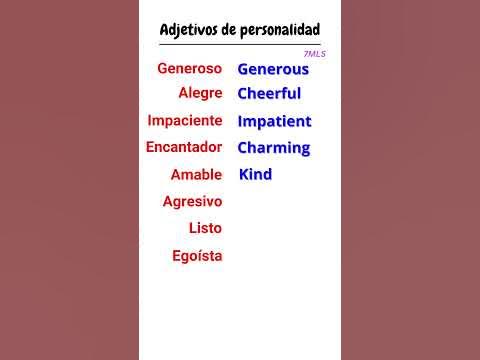 Adjetivos de personalidad en Inglés#aprenderingles#7mlsingles - YouTube