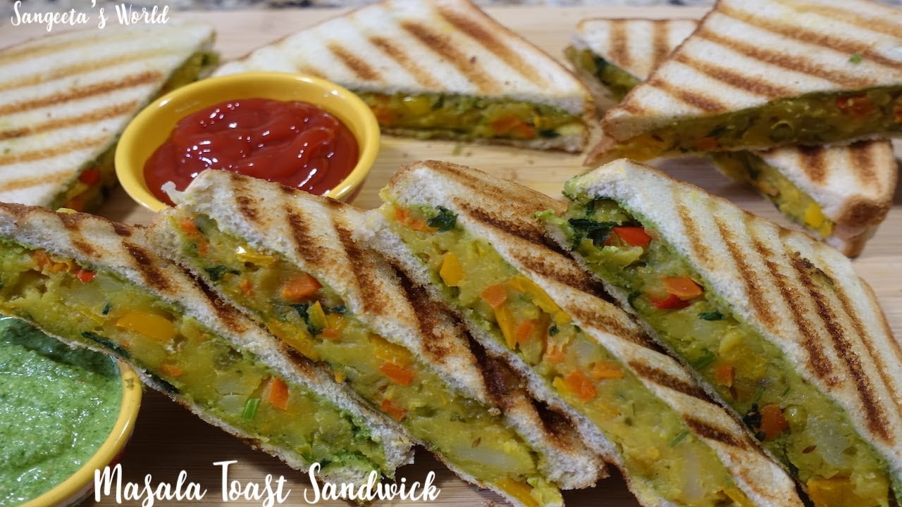 Masala Toast Sandwich • Tasty Recipe • Sangeeta's World - YouTube