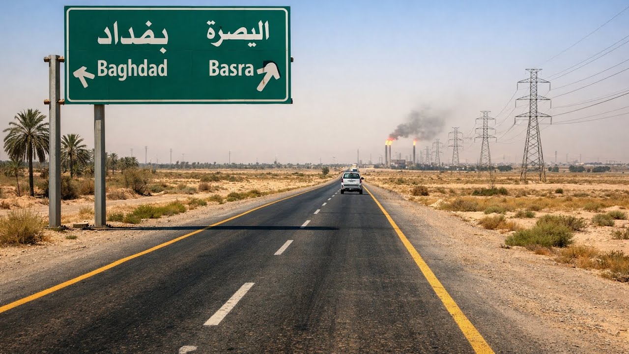 From Baghdad to Basra through international road - YouTube