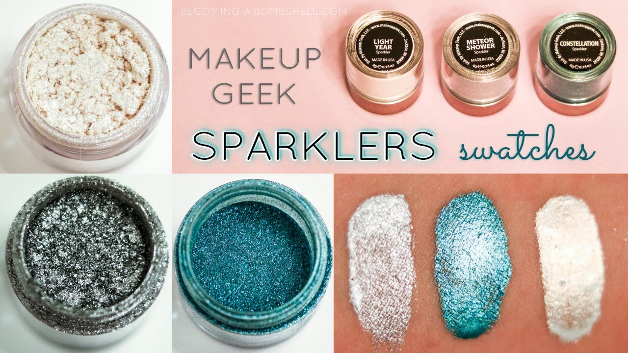 Makeup Geek Sparklers Swatches - Loose Glitter Eyeshadow - YouTube