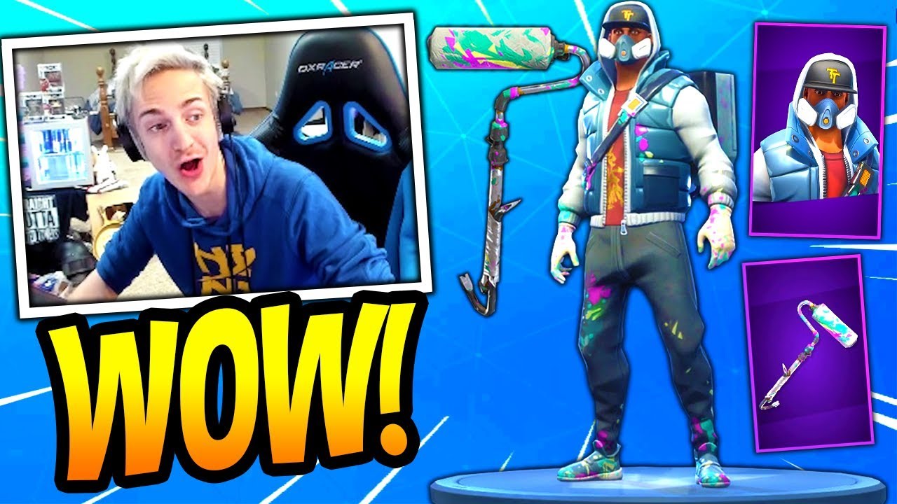 NINJA REACTS TO *NEW* ABSTRAKT SKIN + RENEGADE ROLLER! *EPIC* Fortnite ...