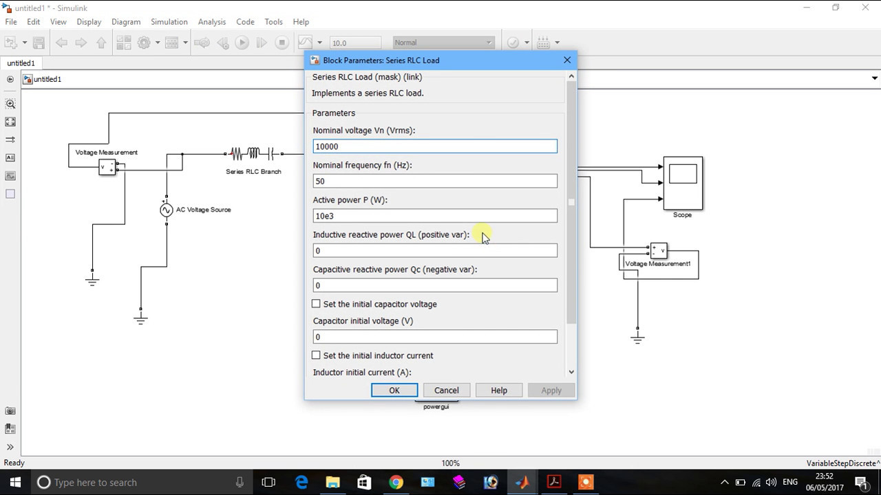 Moduling Of Single Phase Power System In Sim Powermatlab Part 1 Youtube