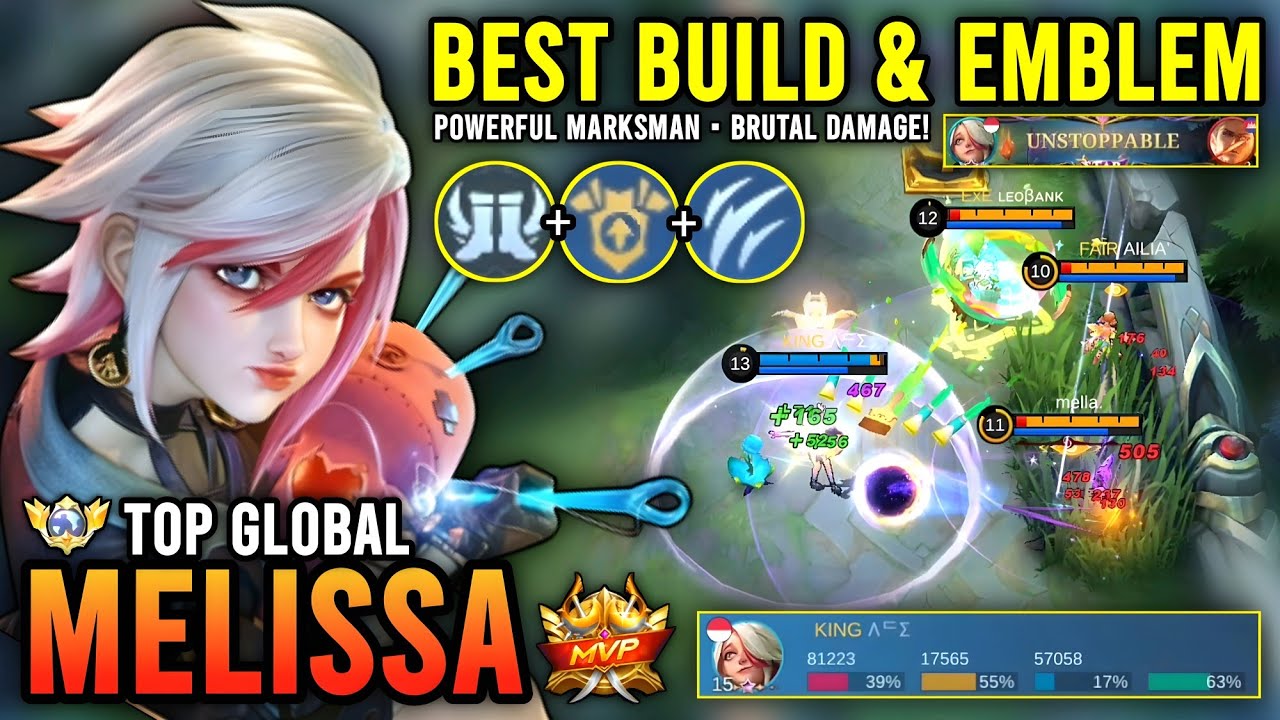 POWERFUL MARKSMAN!! MELISSA BEST BUILD & EMBLEM 2023 | TOP GLOBAL ...