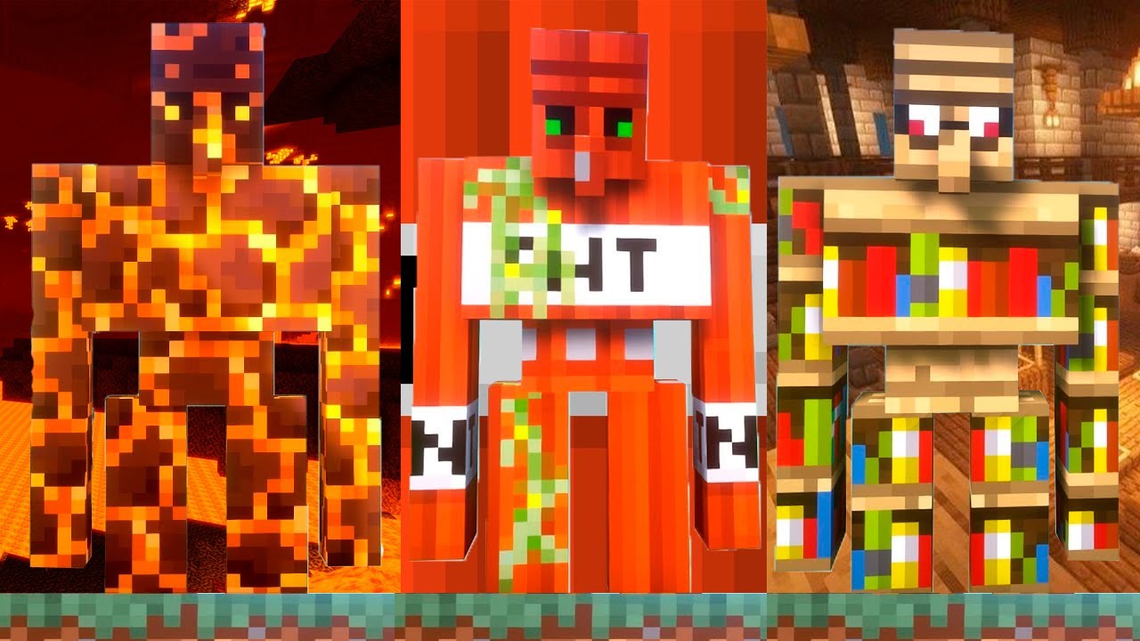 MAS DE 50 GOLEMS ÉPICOS | EXTRA GOLEMS MOD MINECRAFT 1.16.5 | Golems de Diamante, Esmeralda ...