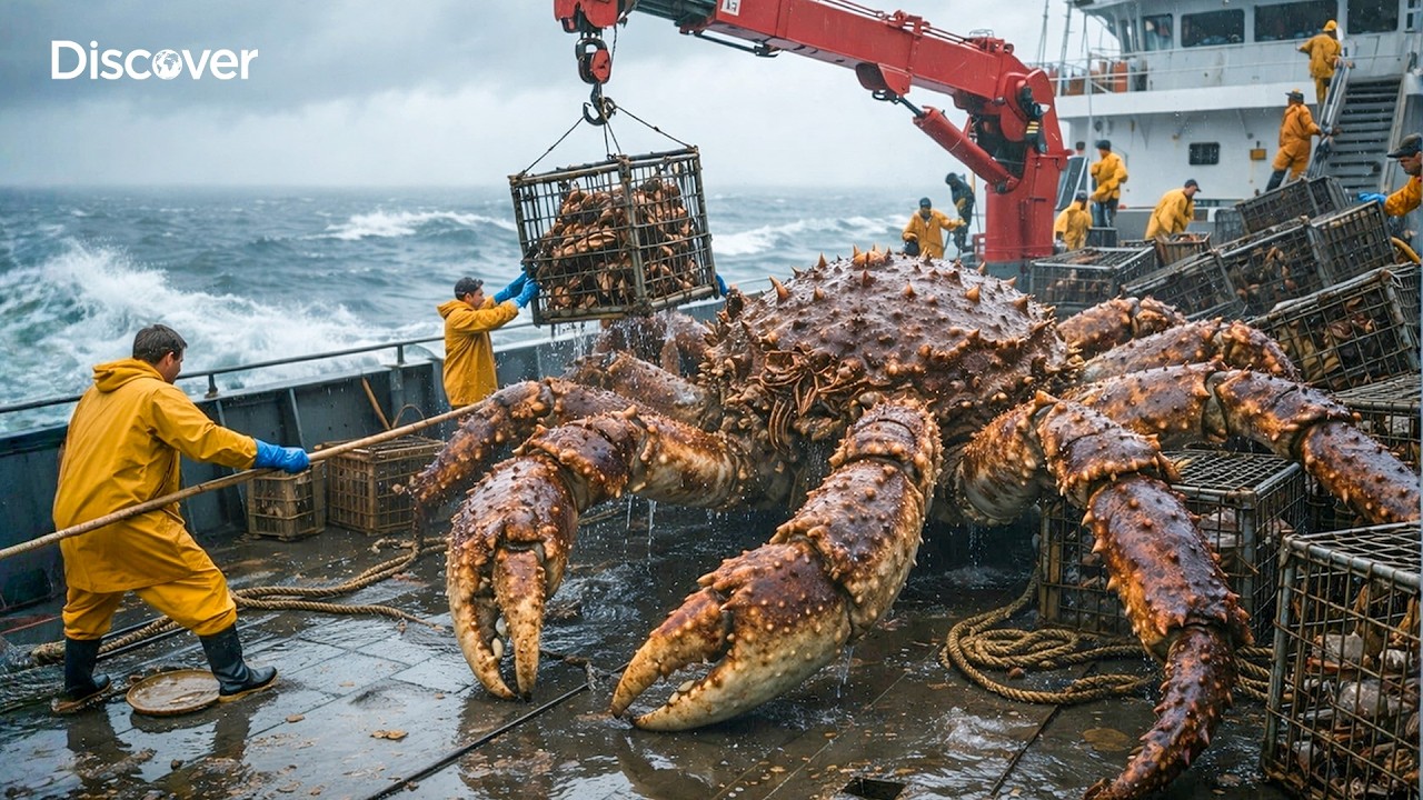 How Fishermen Harvest Monster King Crabs Pulled Through 3ft of Ice ...