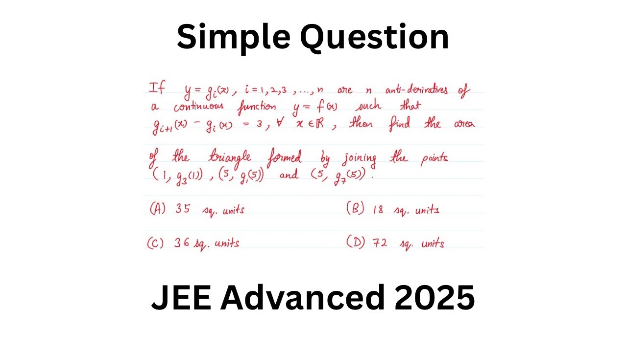 Simple Areas Question for JEE Advanced 2025 - YouTube