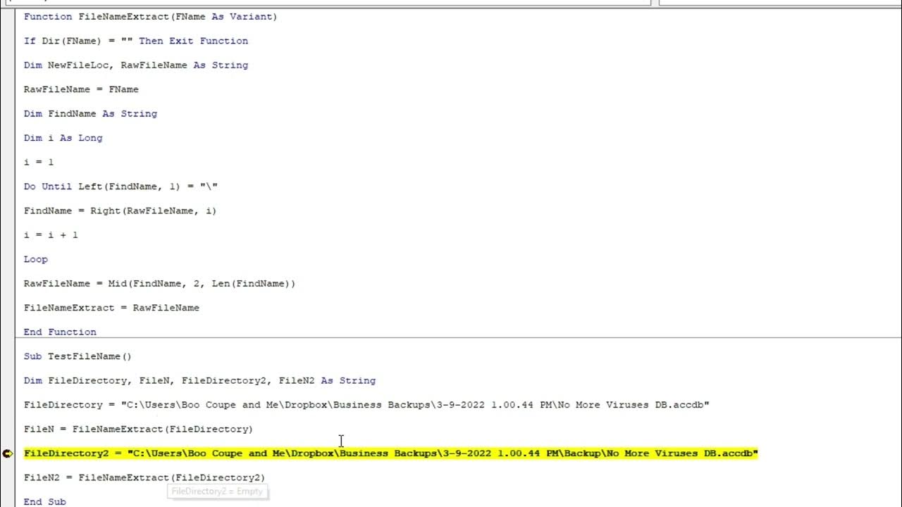 (Microsoft Excel VBA) UDF: Extract FileName from FilePath - YouTube (Microsoft Excel VBA) UDF: Extract FileName from FilePath - YouTube