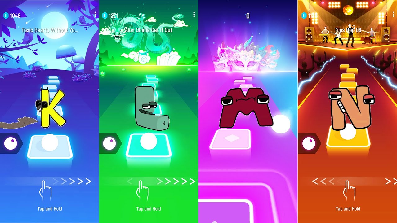 Alphabet Lore - Battle of letters K vs L vs M vs N | Tiles Hop EDM Rush ...