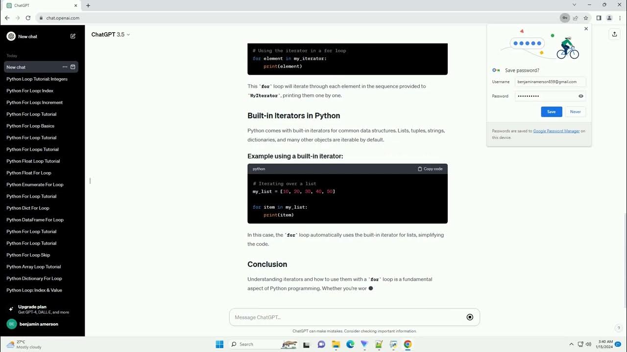 python for loop with iterator - YouTube