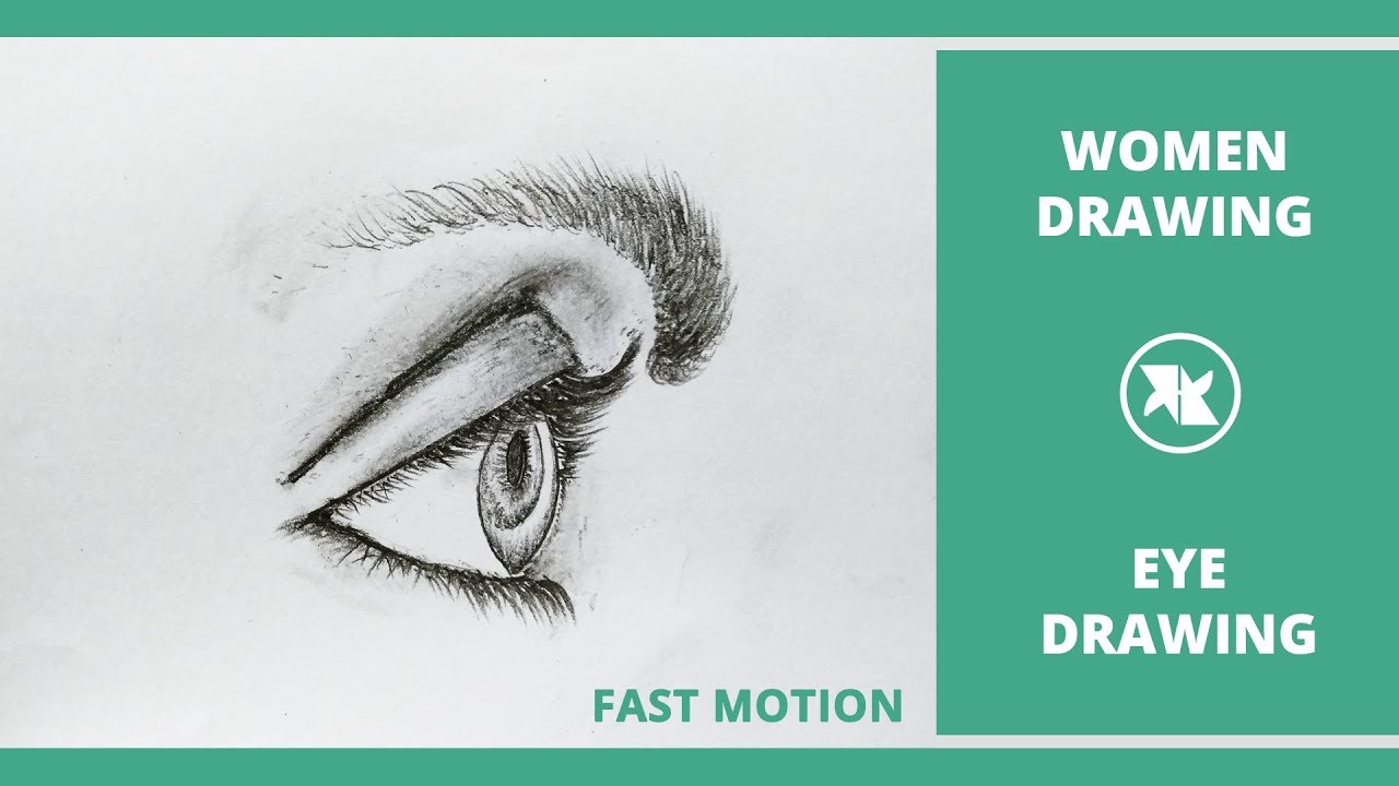 How to Draw a Realistic Eye Side View with Pencil - Drawing A Woman's ...