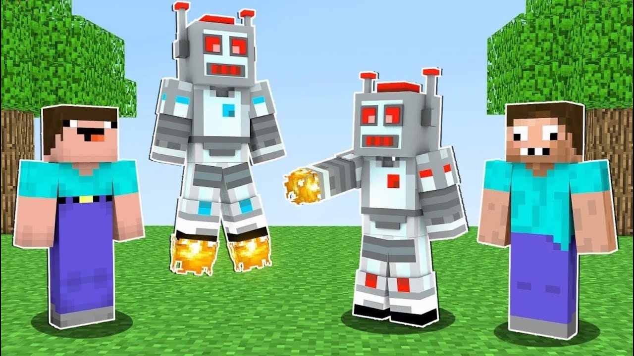 NOOB vs PRO ROBOT WARS in Minecraft Like Maizen Mikey and JJ ( Cash and ...