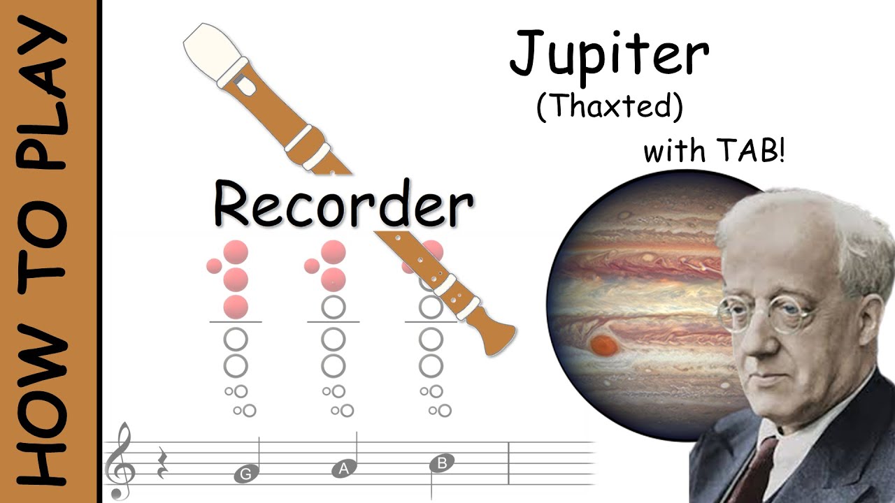 How to play Jupiter on Recorder | Sheet Music with Tab - YouTube