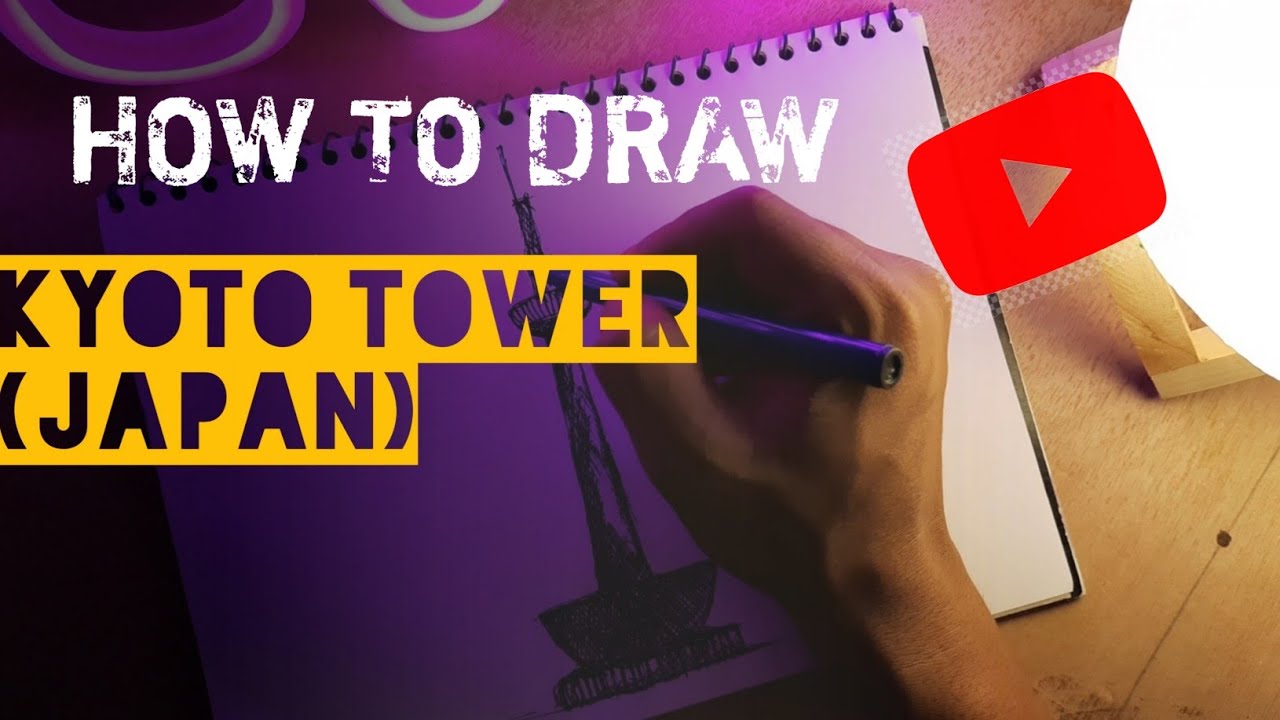 how to draw japan | How to draw Kyoto Tower | how to draw Japanese ...