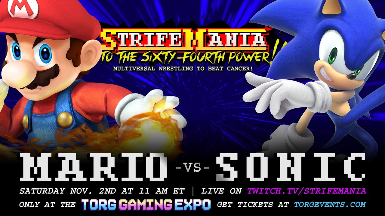 Mario VS Sonic StrifeMania To The 64th Power TORG Gaming Expo mario-vs-sonic-strifemania-to-the-64th-power-torg-gaming-expo