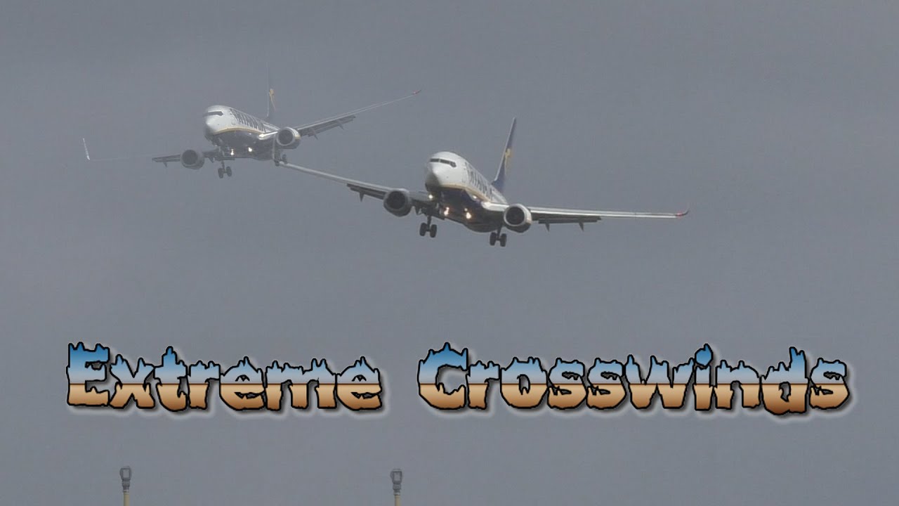 EXTREME Crosswind Landings Two Ryanair Go-Around Missed Approach with ...