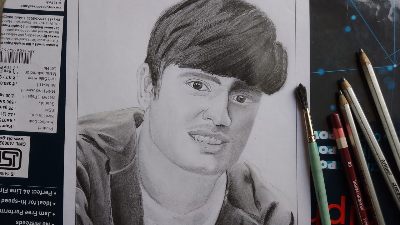 Drawing 🏼 @Ajju bhai || pencil sketch🤩 || @Total Gaming093(Timelapse ...