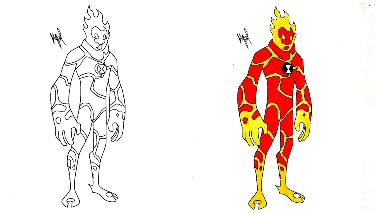 HOW TO DRAW HEATBLAST FROM BEN 10 - YouTube