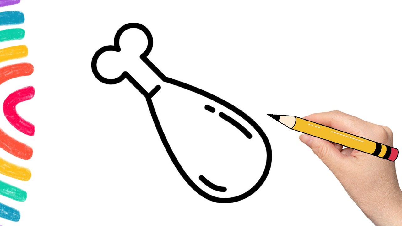 How to draw a chicken leg? 🍗 Cómo dibujar una pierna de pollo? Tavuk ...