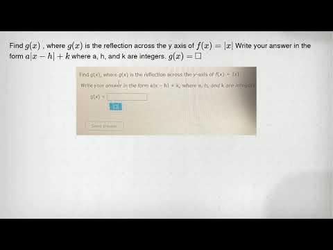 Find g(x) , where g(x) is the reflection across the y axis of f(x)=vert xvert Write your answer ...
