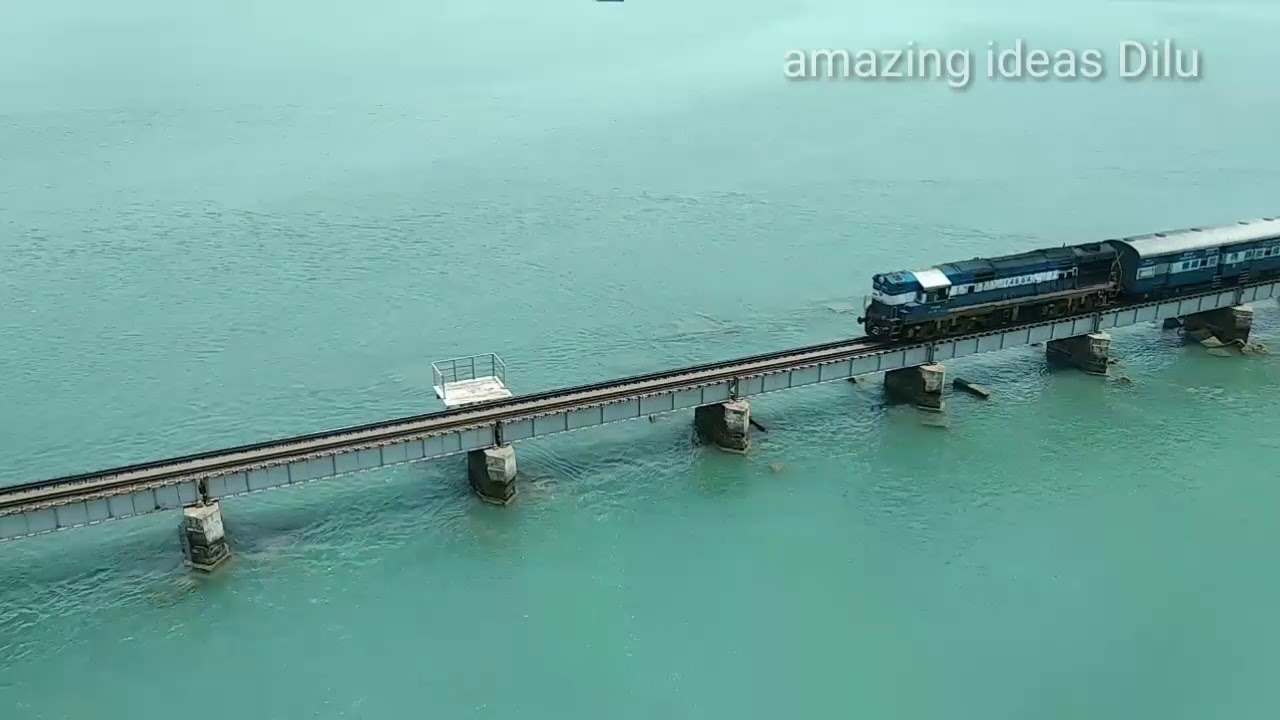 Rameshwaram bridge/Pamban Bridge/train over the sea/bridge view - YouTube