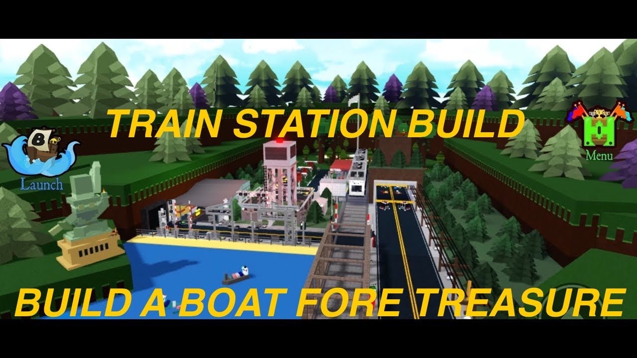 I made my first train station in build a boat roblox - YouTube