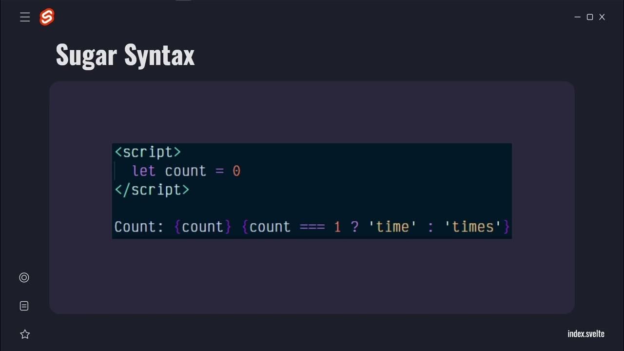 Svelte Basics - Sugar Syntax Markup - YouTube