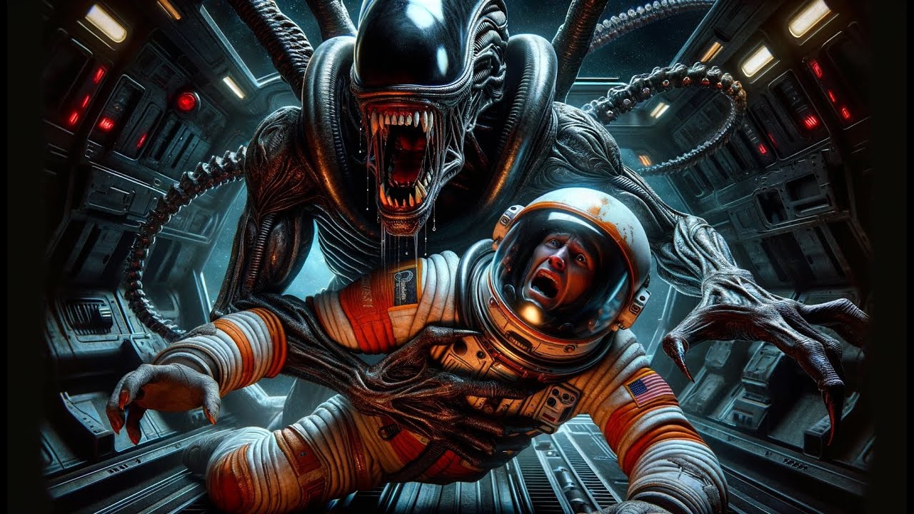 An astronaut return from space with the alien inside and impregnate his ...