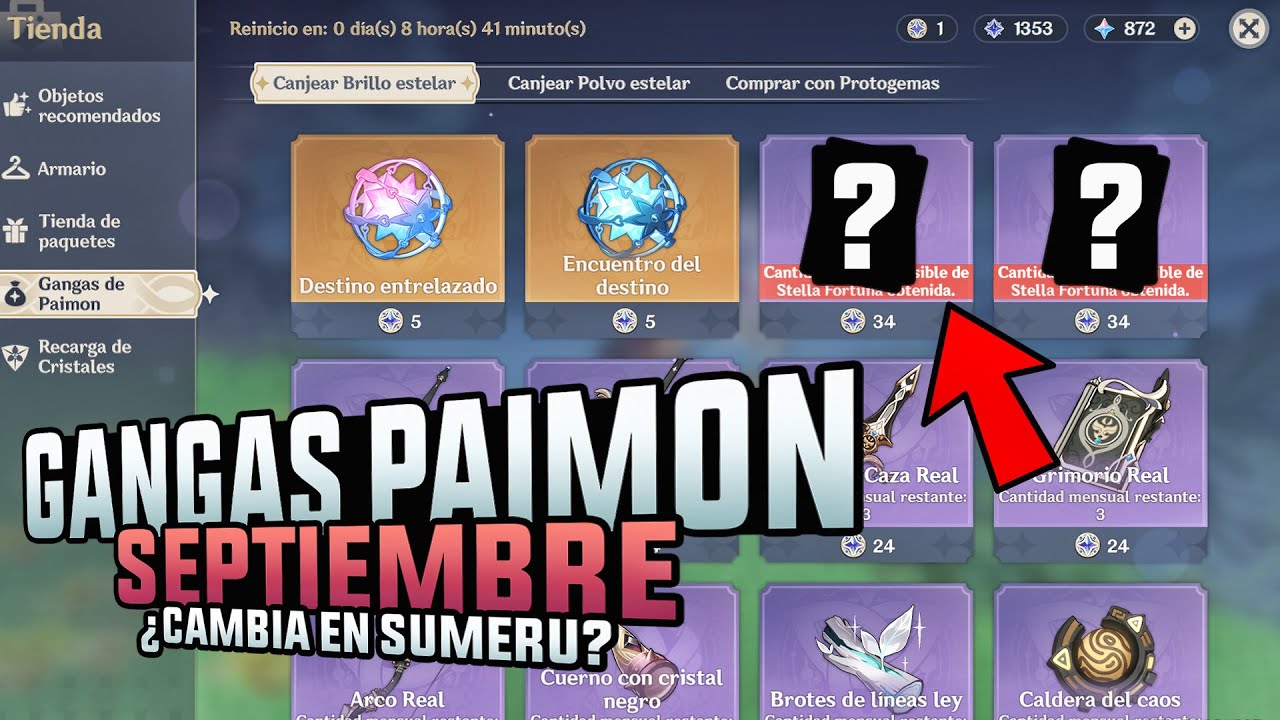 GANGAS DE PAIMON SUMERU Tienda SEPTIEMBRE GENSHIN IMPACT gameplay ...