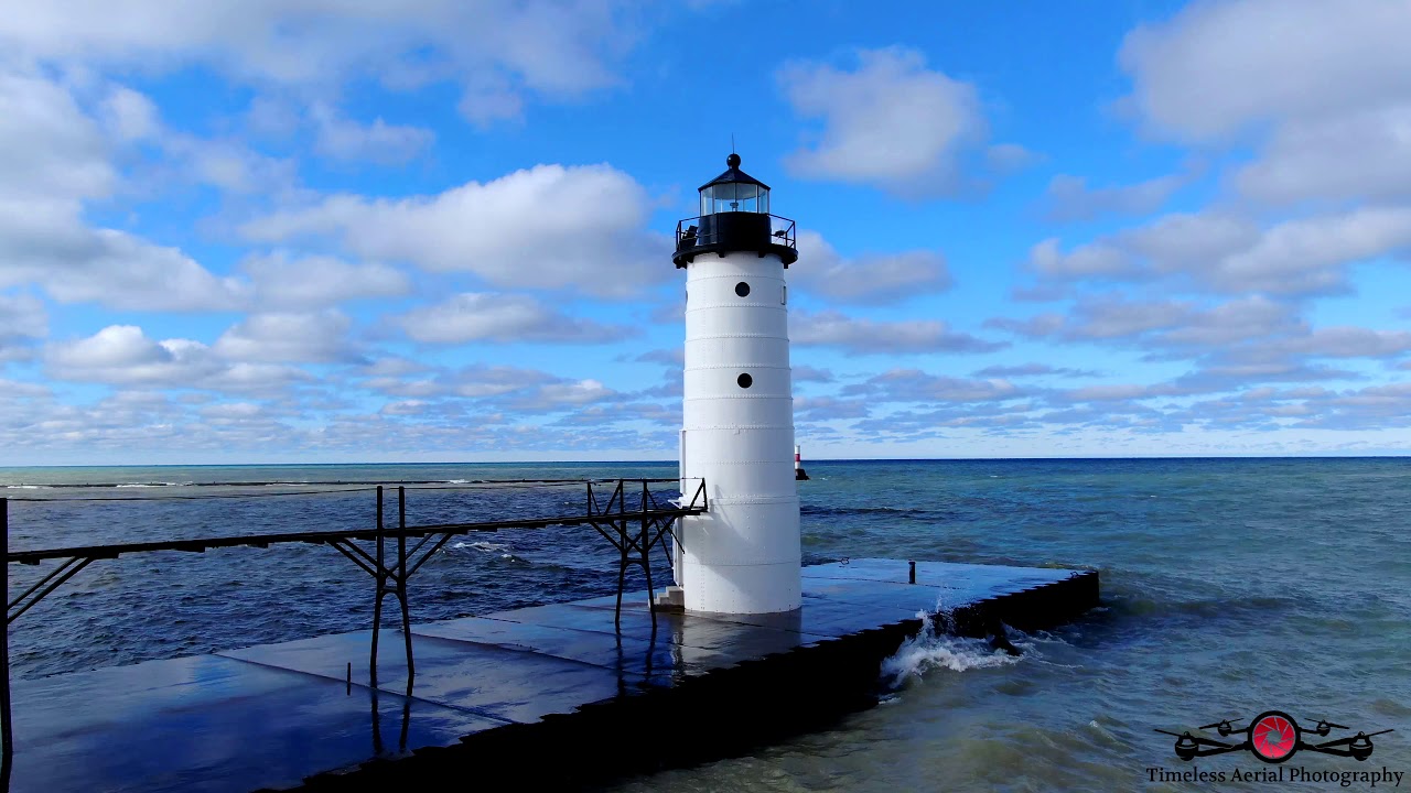 Amazing Fall Colors Manistee Town Lighthouse Pure Michigan Fall In 4K ...