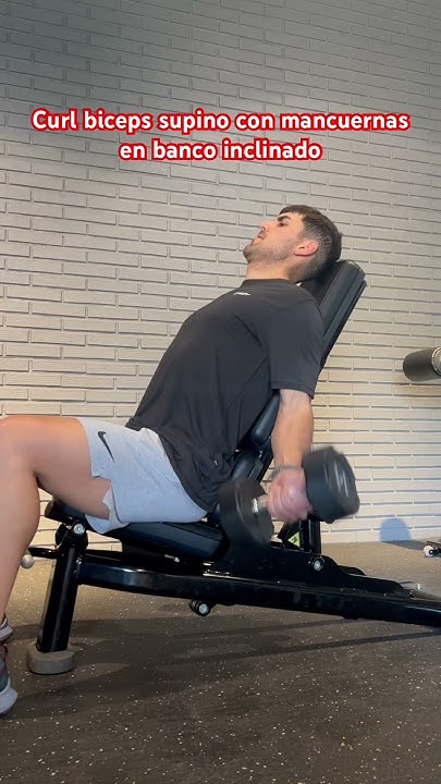 CURL BICEPS SUPINO CON 2 mancuernas en banco inclinado - YouTube