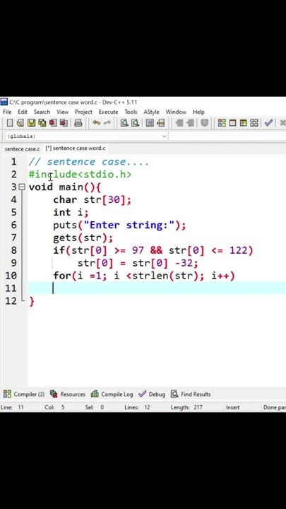 Sentence Case Program In C Coding Shorts Clanguage Cprogram Youtube 6615