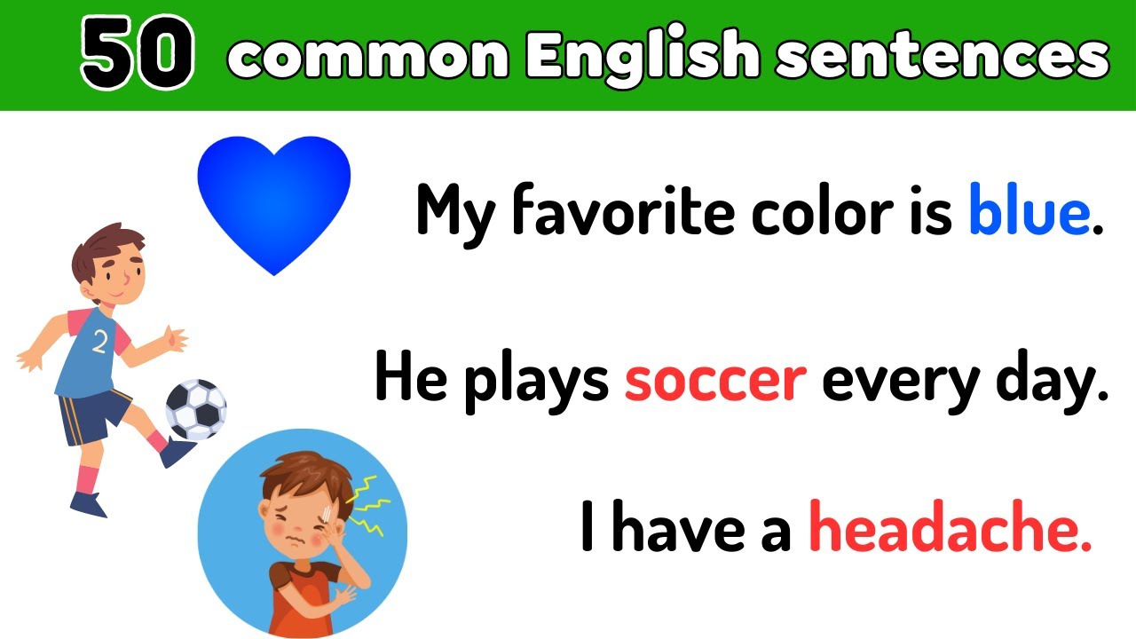 50 common English sentences | English sentences with picture and ...