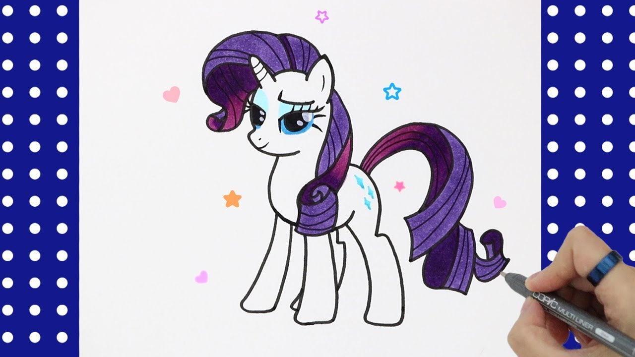 How To Draw Rarity My Little Pony★마이리틀포니 레리티 그리기★손그림_예뿍드로우 - YouTube
