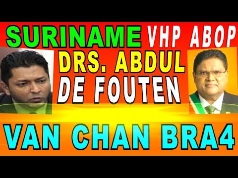 SURINAME Drs Abdoel vs VHP ABOP regering Santokhi Brunswijk SU NA ME ...
