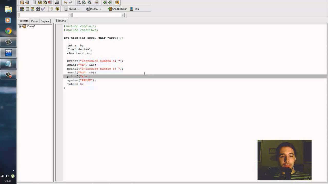Programacion en C -Dev C++ || 2. Tipos de datos, operaciones basicas. - YouTube