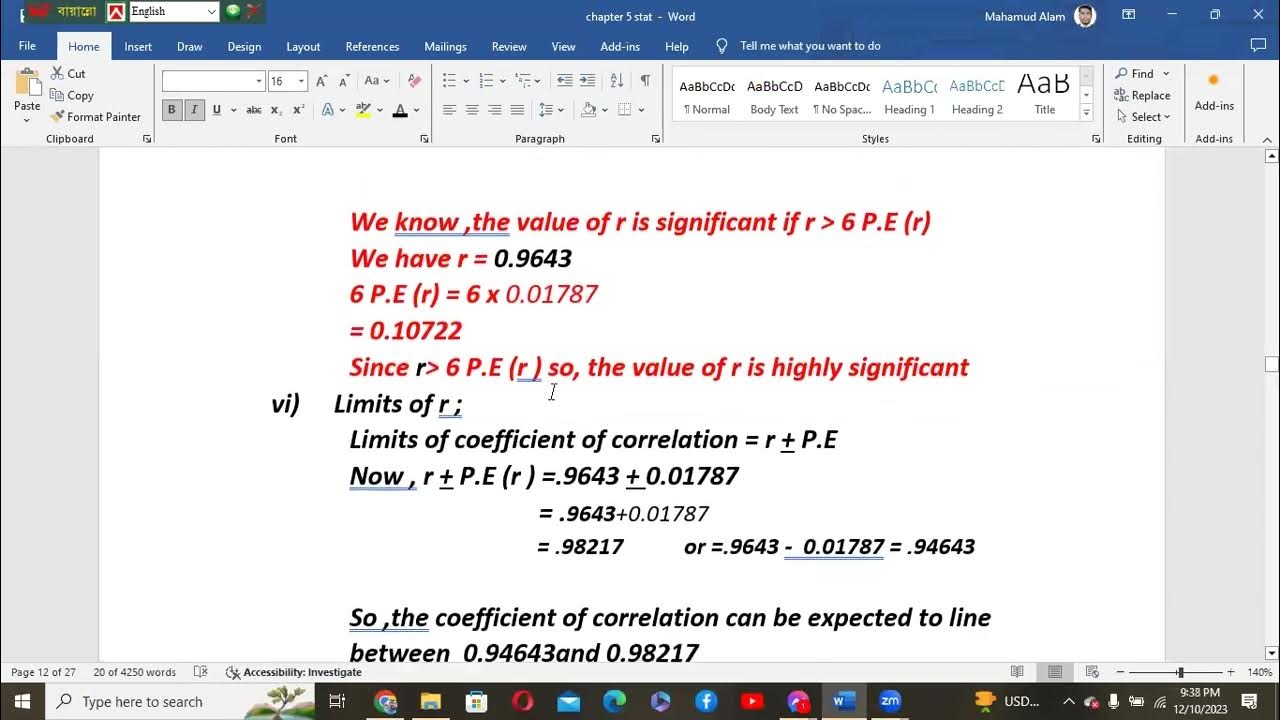 Coefficient of Correlation class 1 part 2 - YouTube