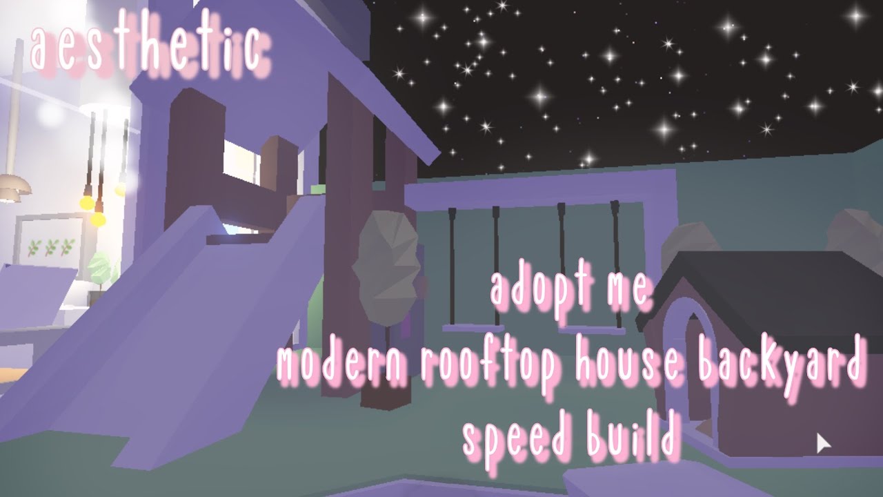 Aesthetic modern rooftop glitch house backyard speed build (part 3 ...