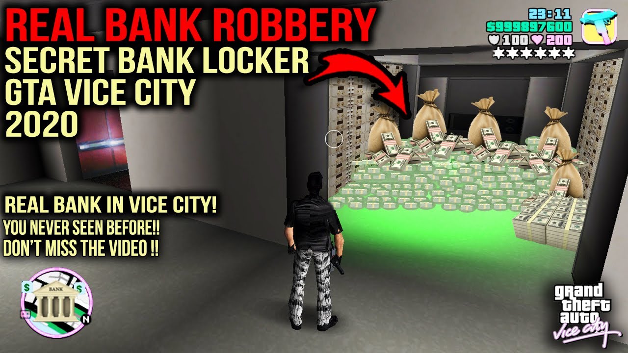 Real Bank Robbery in Gta Vice City 2020 | Gta vice city Secret ...
