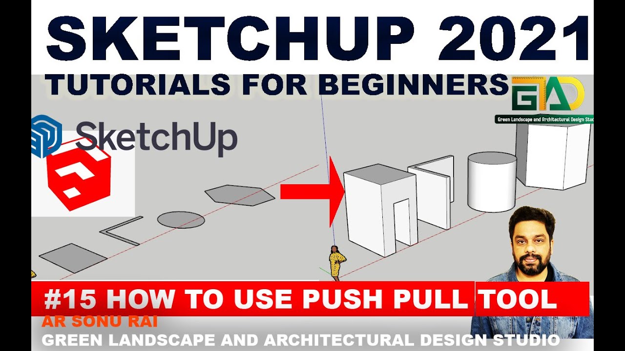 How to use Push Pull tool in Sketchup (Part 15) - YouTube