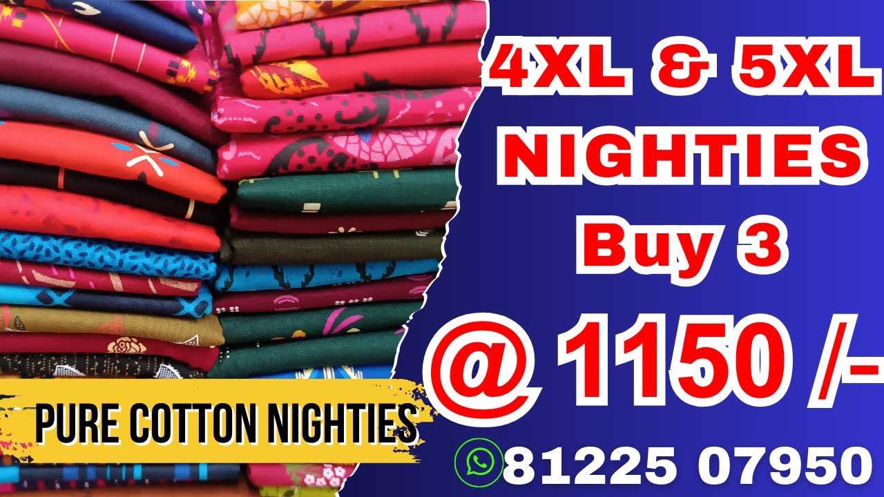 4XL & 5XL ZIP MODEL PURE COTTON NIGHTIES #chudicutnighites #cottononly ...