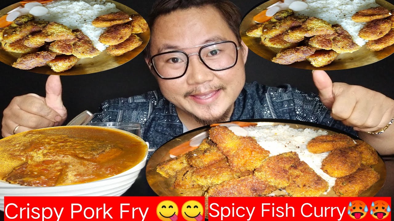 Mukbang | Crispy Pork Fry | Fish Curry | Indian Mukbang#asmr - YouTube