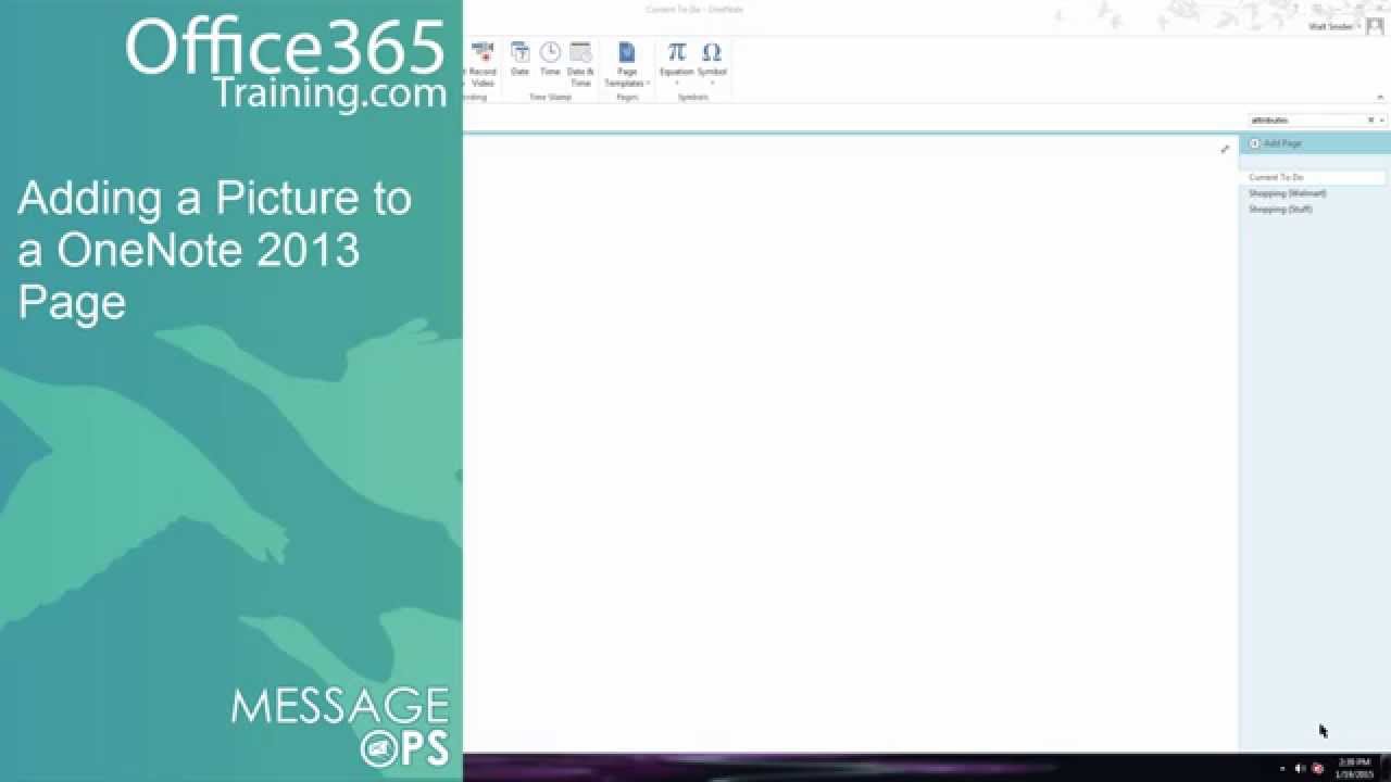 Adding a Picture to a OneNote 2013 Page - YouTube