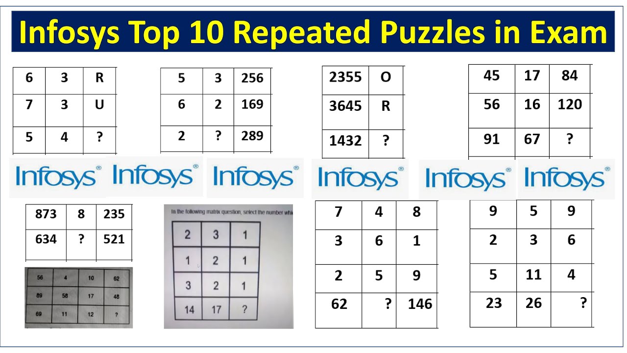 Infosys Top 10 Puzzles Repeated Puzzles in Exam | Infosys Most ...