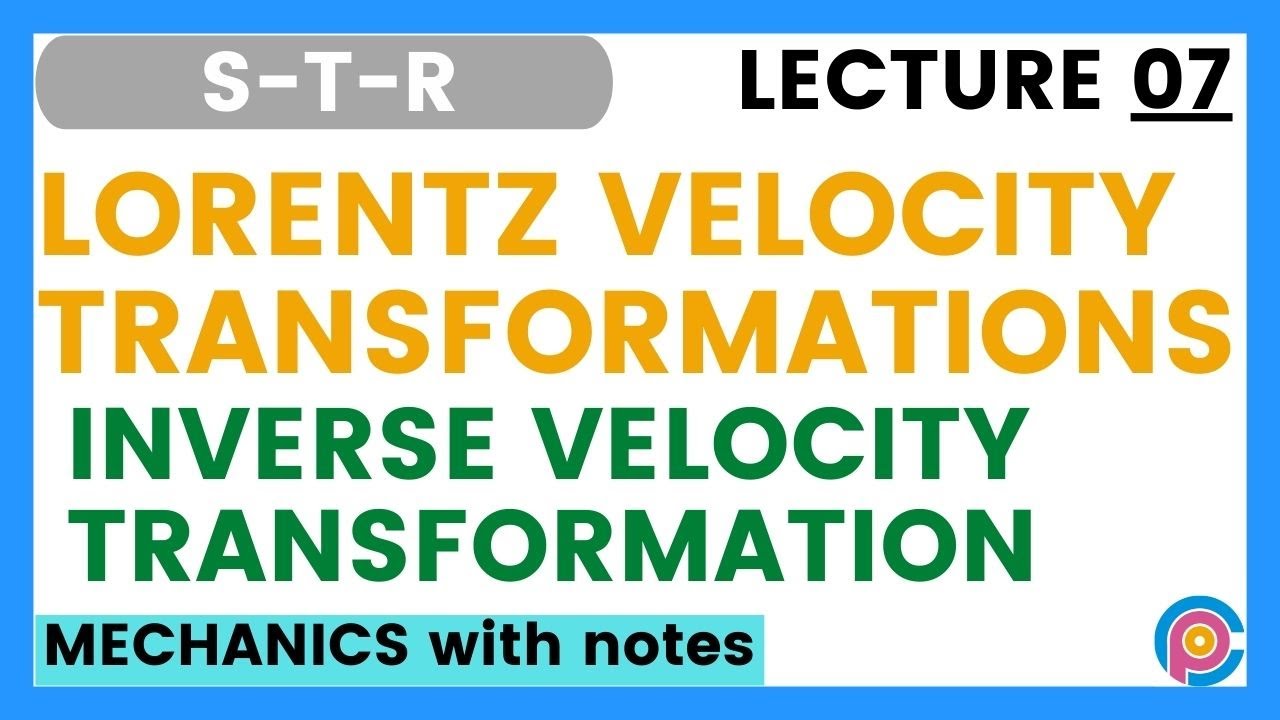 The transformation of velocities | inverse velocity transformation ...