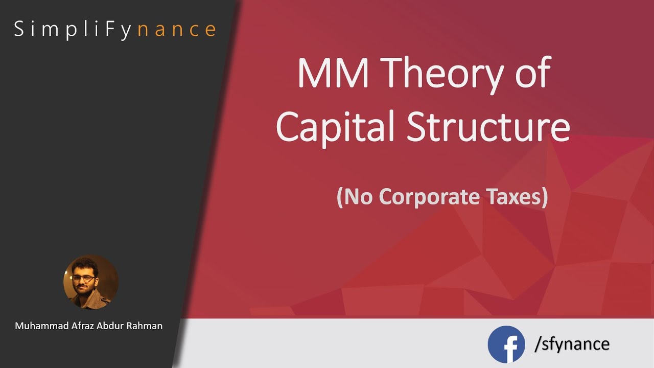 MM Theory of Capital Structure (No Corporate Taxes) - YouTube