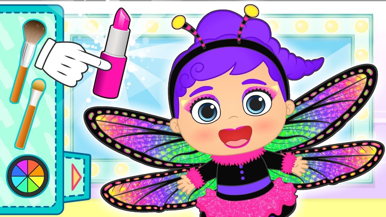 BEBÉ LILY 🦟 Se disfraza de libélula multicolor 🌈 Dibujos animados ...