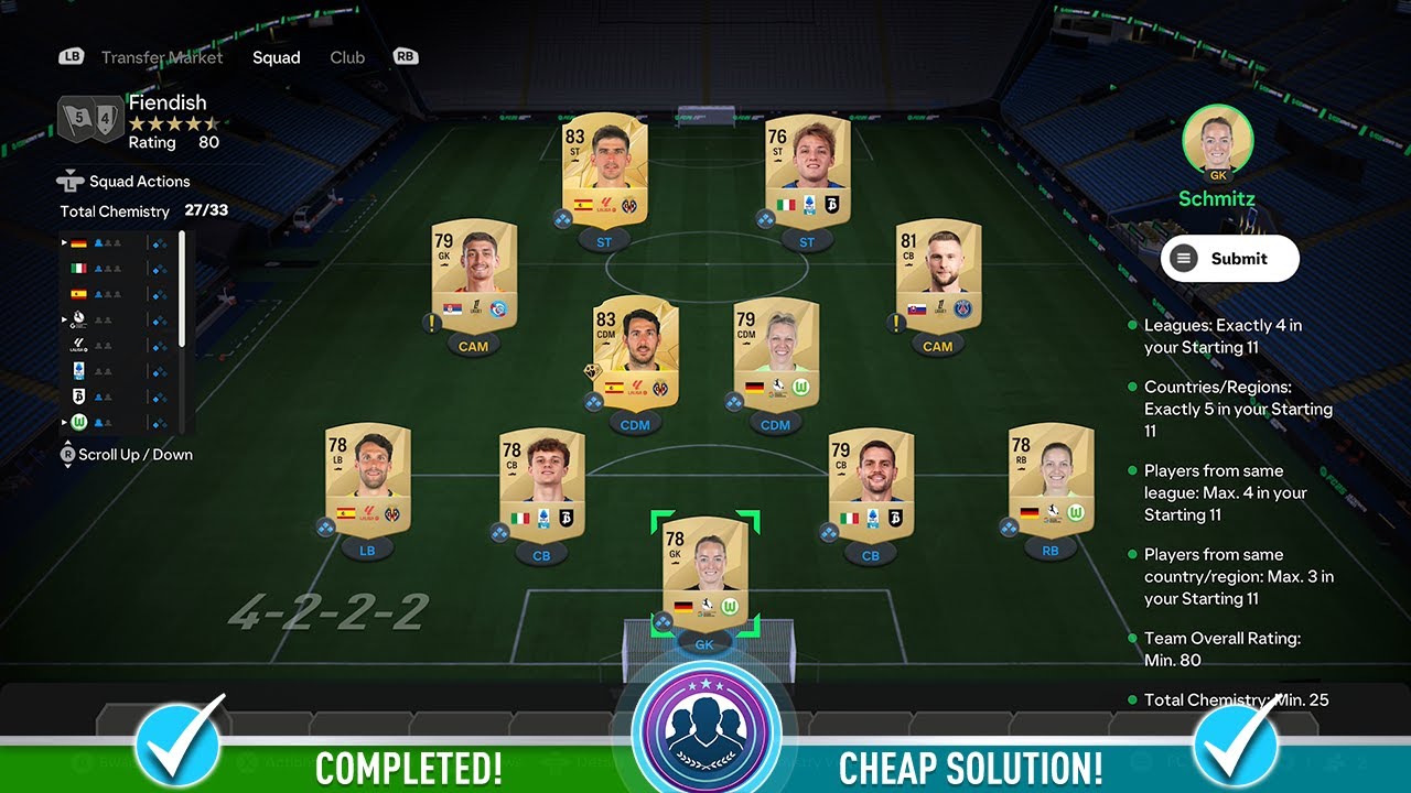 Fiendish SBC Solution - Cheap Solution & Tips - FC 25 League and Nation ...