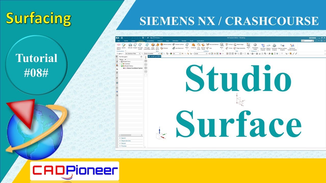 Siemens NX / Surfacing / Studio Surface - YouTube