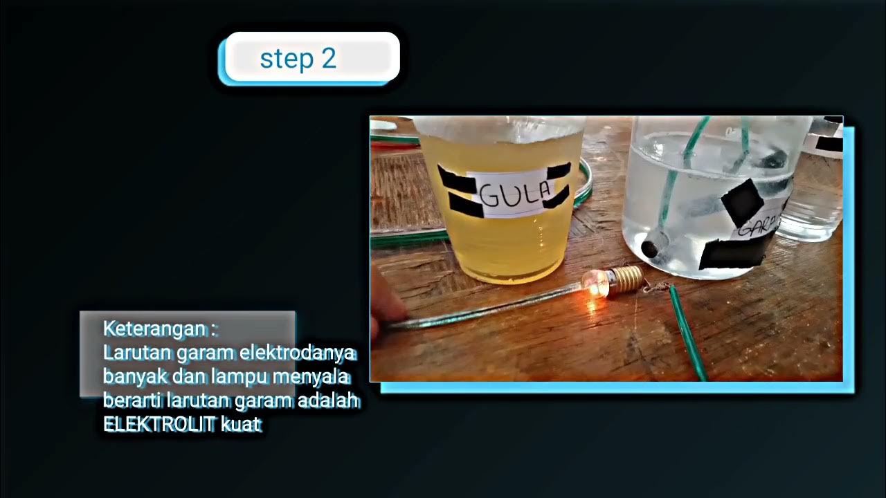 praktikum uji daya hantar listrik pelajaran kimia SMAN 1TANJUNG BATU ...